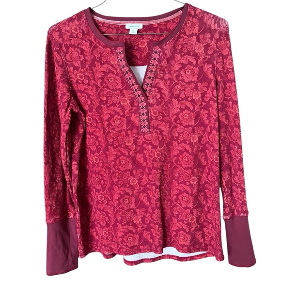Sundance | Tops | Sundance Floral V Neck Embroidered Long Sleeve Henley ...
